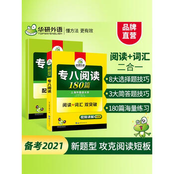 2020专八阅读180篇 世界图书出版公司 刘绍龙主编 著 外语－专业八级 东润堂正版