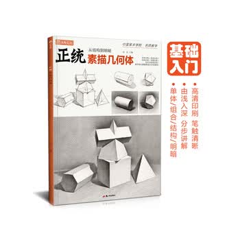 正统素描几何体 基础教程书石膏形体静物组合结构零入门照片本国美八开临摹范本画册画画高中新手自学技法高