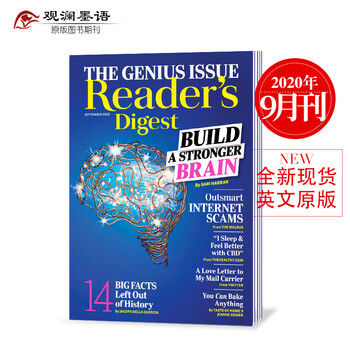 Reader's Digest 美国版读者文摘杂志小开本 单本/多期文学文摘期刊杂志英语英文杂志 2020年9月刊