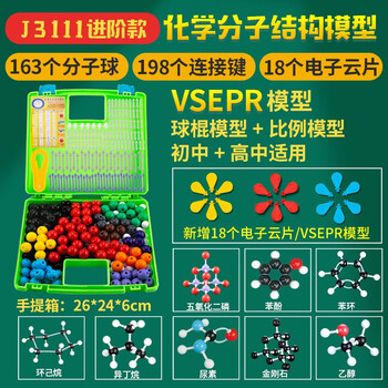 高中化学分子结构模型拓展版 中学化学实验器材球棍比例演示教具J3111-T提高版本 【③】3111
