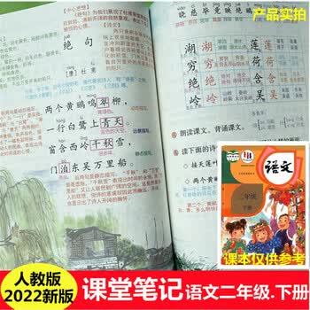 2022新版小学课堂笔记语文二年级下册同步部编人教版课抖音同款 小学二年级 语文