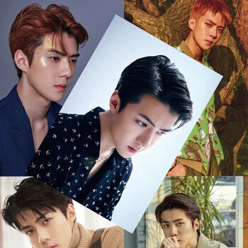 EXO吴世勋海报 2021全新组合明信片高清写真墙贴壁纸一套8张 吴世勋海报(8张随机)