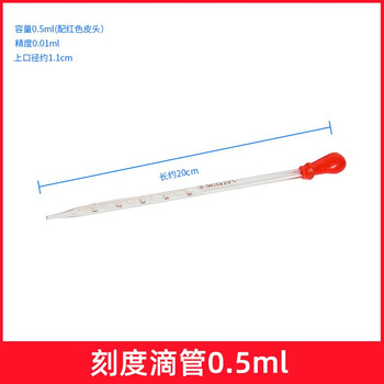 酷哥玻璃刻度滴管带橡胶吸球多规格 刻度滴管0.5ml