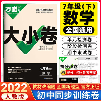 2022万唯大小卷七年级下册数学试卷人教版万维中考初一7年级下单元同步测试卷期中期末检测卷