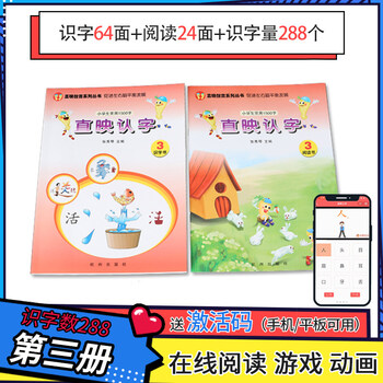 直映认字全套教材识字卡片启蒙幼儿园宝宝早教认知卡网红认字神器 第三册：识字与阅读