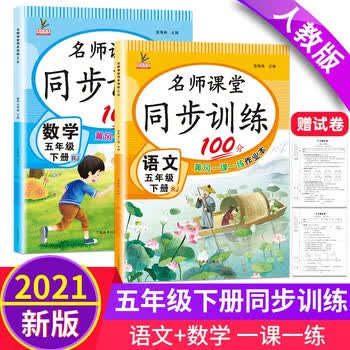 2021版名师课堂同步训练100分语文+数学五年级下册2本单元同步语文数学专项练习题5年级期末总复习