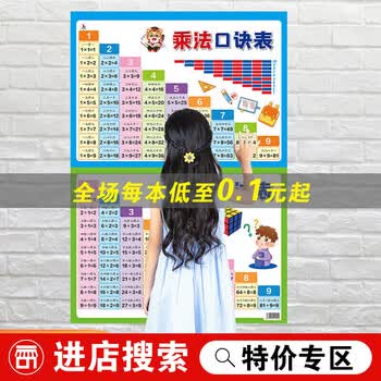 【特价专区】墙贴一乘法除法口诀表