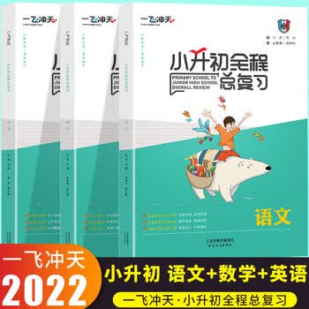2022一飞冲天小升初全程总复习语文数学英语六年级小学升初中真题精编卷小升初考前冲刺复习辅导练习题册 共3本 总复习语文+数学+英语