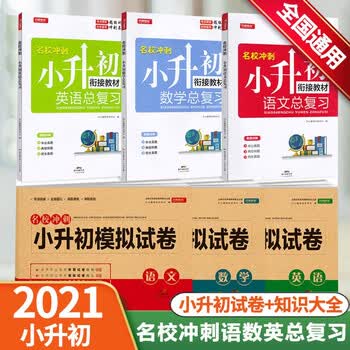 小升初系统总复习小学语文数学英语模拟真题卷必刷题人教版 六年级下册练习题知识大全教辅资料专项训练题 小升初模拟试卷+总复习 语数英