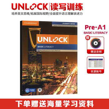 原版进口 剑桥英语教材新版第二版 Unlock教材  学生用书+带在线练习+APP 预备级 读写 学生书+网络账号