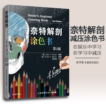 奈特解剖涂色书(第2版) 医学版《秘密花园》人体解剖图谱涂色书籍解剖结构工具书解剖学要点