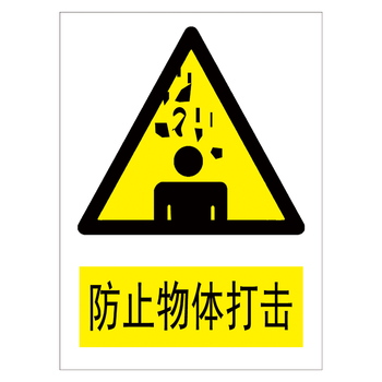 定制安全提示牌标识牌警示标贴纸标志牌警告危险标示牌TBP TBP120 防止物体打击 30*20厘米 PVC塑料板
