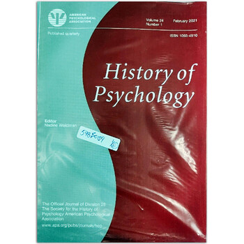 【单期可选】History of Psychology Vol.24.1 心理学史 2021年2月刊 2021年2月刊