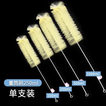 玻璃量筒直型 5/10/25/50/100带刻度玻璃量杯化学实验器材实验室用品玻璃教学仪器耗材 量筒刷250ml单支