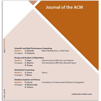 【单期可选】Journal of the ACM 美国计算机研究 Vol.67.1 2020 Vol.67.1 2020