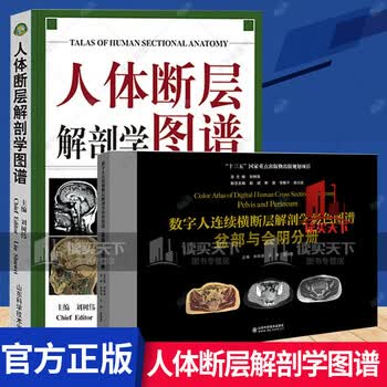 套装2册】人体断层解剖学图谱+数字人连续横断层解剖学彩色图谱 盆部与会阴分册 断层标本彩色图像螺旋Y