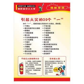 消防安全宣传画挂图海报消防规章制度牌消防安全告知书四个能力墙贴画贴纸VCH VCH04 消防常识 60*40厘米 覆膜防水PP贴纸