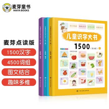 儿童识字大书1500点读版（全3册）宝宝学前汉字注音学习幼儿园幼小衔接早教发声书幼儿启蒙（麦芽童书）