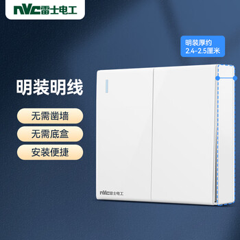 【雷士N01A221】雷士电工（NVC）明装开关插座 二开双控86型面板 N02白色 螺丝需自购【行情 报价 价格 评测】-京东
