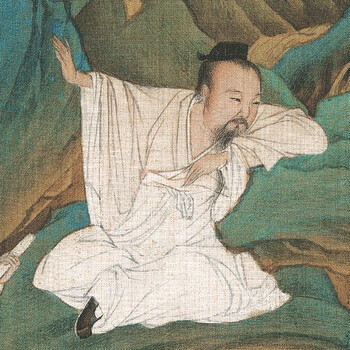 中国画教学大图临摹范本 明 仇英 桃源仙境图 高清画人物山水画国画临摹名画册中式家居客厅卧室玄关国画