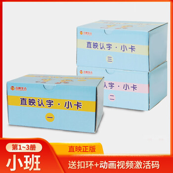 直映认字全套教材识字卡片启蒙幼儿园宝宝早教认知卡网红认字神器 第1-3册蓝色小卡(小班)