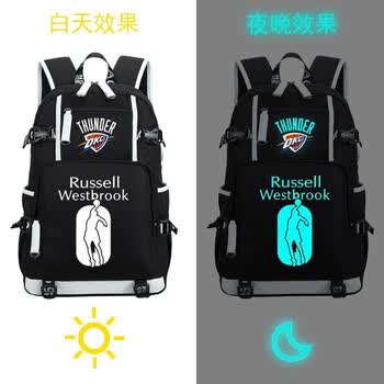 NBA篮球包科书比包库篮里詹球姆斯书包篮球双肩包哈登背包威少乔治周边夜光韦德送人生日礼物节日礼物礼品 威少夜光02