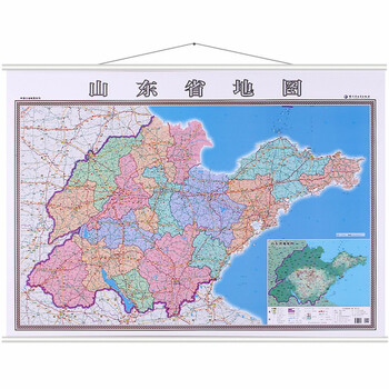 【加厚高清】山东省地图 1.4米*1米 覆膜防水 政区交通地形