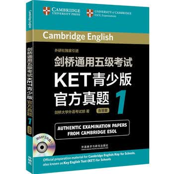 【京送自营同仓发货】剑桥通用五级考试KET青少版官方真题1（附MP3光盘1张） 剑桥大学外语考试部