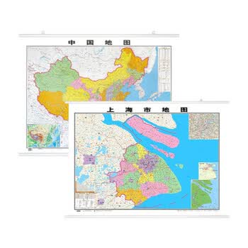 2021年中国地图挂图+分省地图挂图 高清政区图 政交通图 约1.1米*0.8米挂图 折叠图 中国+上海市（挂图）