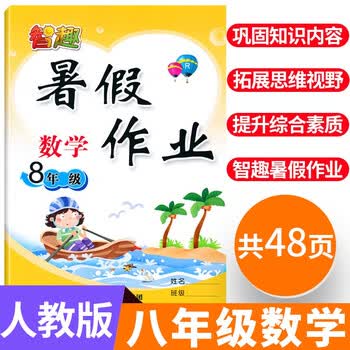 2021新智趣暑假作业八年级下册数学 初二八年级升初九年级教材同步练习册阅读训练初2升初3天天练暑假衔接