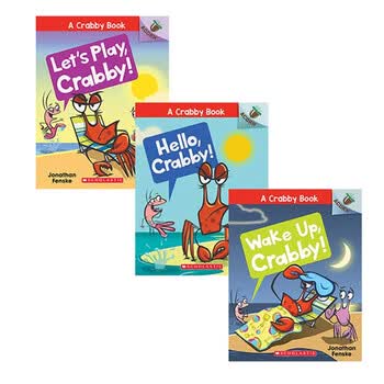 A Crabby Book 你好小螃蟹 3册 英文原版 Acorn 学乐大树姐妹篇橡树系列 儿童全彩趣味幽默故事书 课外桥梁章节书 梦想童趣城