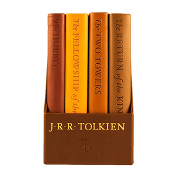 霍比特人+指环王 4本合集 英文原版 皮质封面 豪华口袋书  The Hobbit and the Lord of the Rings: Deluxe...