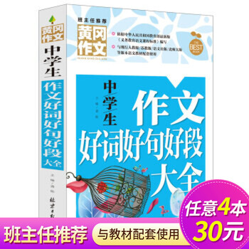 班主任推荐 黄冈作文 中学生作文好词好句好段大全 初中生作文辅导大全作文素材书