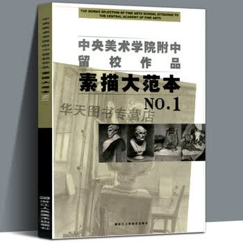 中央美术学院附中留校作品素描大范本1 央美附中留校作品选素描教学素描静物教材 石膏头像基础临摹书
