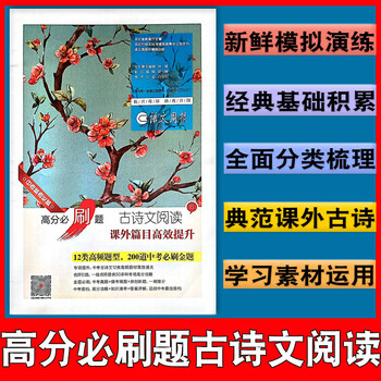 中考备考高分必刷题语文周报人教部编版统编版初三9年级上下学期中考古诗文阅读语文报纸古诗文阅读课内提升