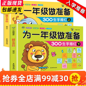 为一年级做准备 300生字描红上下幼小衔接一日一练练字帖汉字 大中班幼升小语文识字笔顺幼儿早教书籍