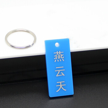 姓名牌10个挂牌带夹子学生晾衣服吊牌标签名字数字号码牌钥匙圈定制 单面条形牌子加钥匙圈 10个
