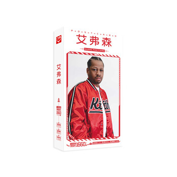 体育球星NBA明信片乔丹科比詹姆斯哈登库里艾弗森足球梅西C罗周边 艾弗森明信片(封面随机)