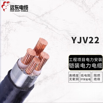 远东电缆YJV22-4芯铜芯国标铠装低压电力电缆 YJV22-4*240【1米价，10米【图片 价格 品牌 报价】-京东