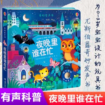 夜晚里谁在忙 Usborne尤斯伯恩奇妙点读发声书 儿童绘本0-1-2-3周岁宝宝玩具读物会出声有声音的书 早教阅读婴儿撕不烂故事书籍 正版保障