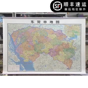 2021版东莞市地图挂图 办公室地图 东莞市挂图 横版地图挂图 1.6米*1.1米 双面覆膜防水精装