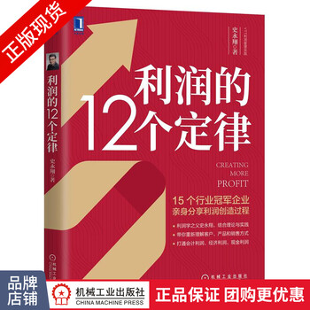 现货包邮 利润的12个定律 史永翔 YTT利润管理实践 打通会计经济现金利润8075860
