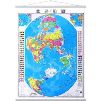 2022年竖版地图挂图 约0.9米*1.1米 世界地图