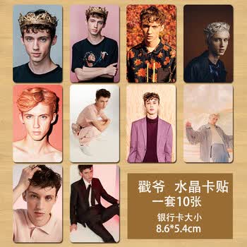 戳爷海报 2021全新Troye Sivan特洛伊希文明信片高清墙贴周边挂画 卡贴(花冠) 非海报产品
