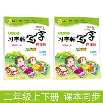 四年级小学生人教版课本同步练字帖语文上册下册钢笔硬笔楷书字帖 二年级上册+下册