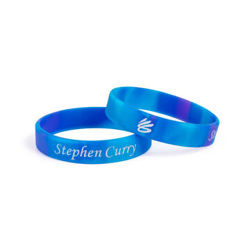 【球星推荐】库里新款手环勇士队球星Curry30号篮球运动夜光签名硅胶手链男NBA 新款 蓝紫迷彩一条装 大号20cm(建议110斤以上)