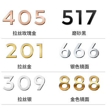 门牌号家用立体亚克力数字酒店门牌宾馆房间数字号码牌指示牌高档创意标识牌定制 任意数字一个