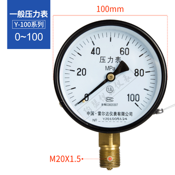 山头林村Y100普通压力表真空负压表指针式0-1.6mpa油气水压空压机表 Y-100表盘 0~100Mpa 1000公斤【图片 价格 品牌 报价】-京东
