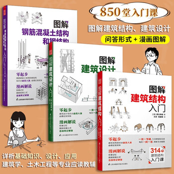 图解建筑结构入门+图解建筑设计入门+图解钢筋混凝土结构和钢结构入门（套装3册）原口秀昭 图解建筑系列