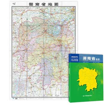 2022年 中国分省地图 约1.1米*0.8米 纸质墙贴 政区地形交通图 湖南省地图